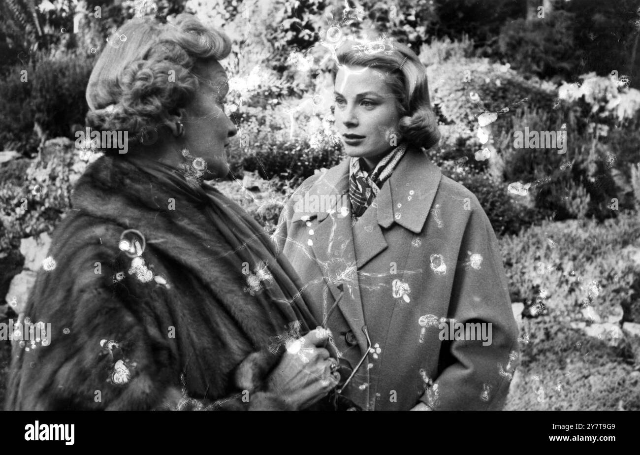 Princess Grace of Monaco (right) chats with her mother Mrs John B Kelly ...