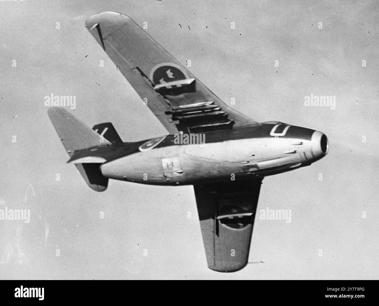 SWEDEN ROLLS OUT THE ' FLYING BARREL ' AT 650 M.P.H. Pictured in the ...