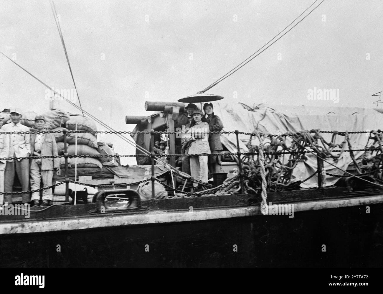 UNIFORMED GIRLS ABOARD BRITISH SHIP IN ALTMARK RESCUE 19 May 1950 ...