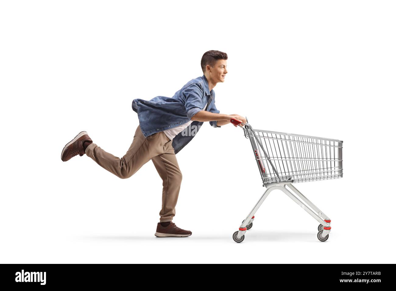 Young man running shopping mall hi-res stock photography and images - Alamy