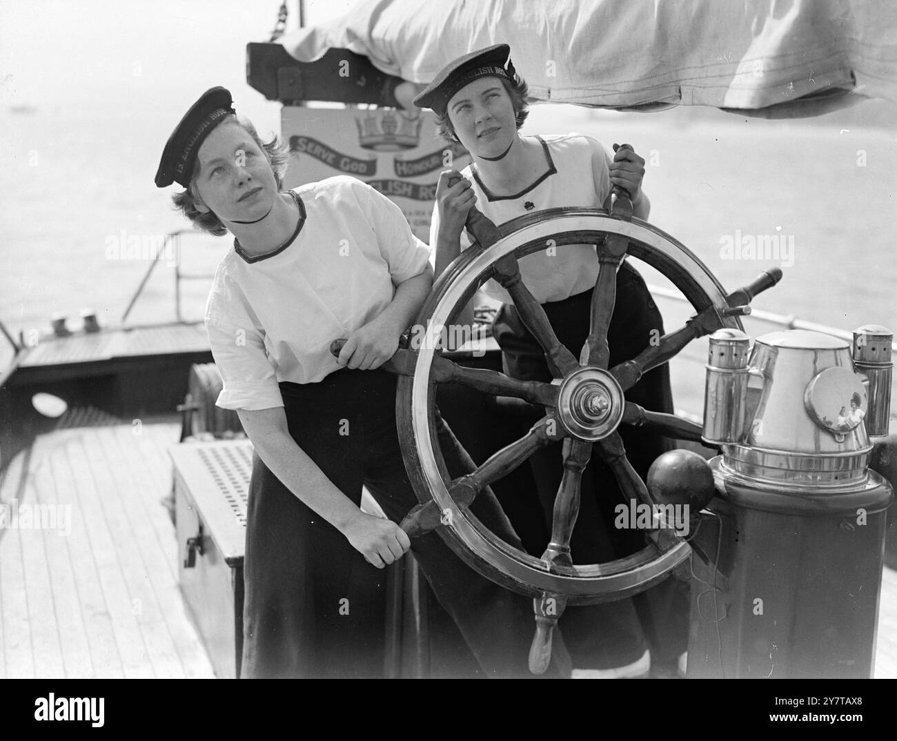 SEA RANGERS ON COURSE - - 24 May 1950 - - Holding the ship on course ...