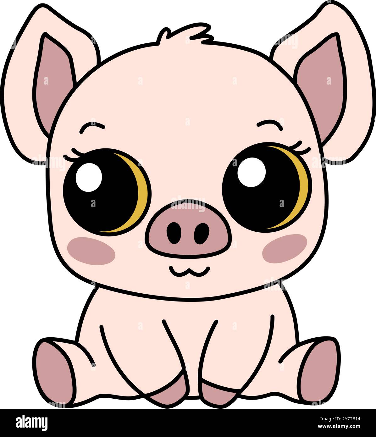 Zodiac Chinese pig animal of New Year sign icon. Asian kawaii cute ...