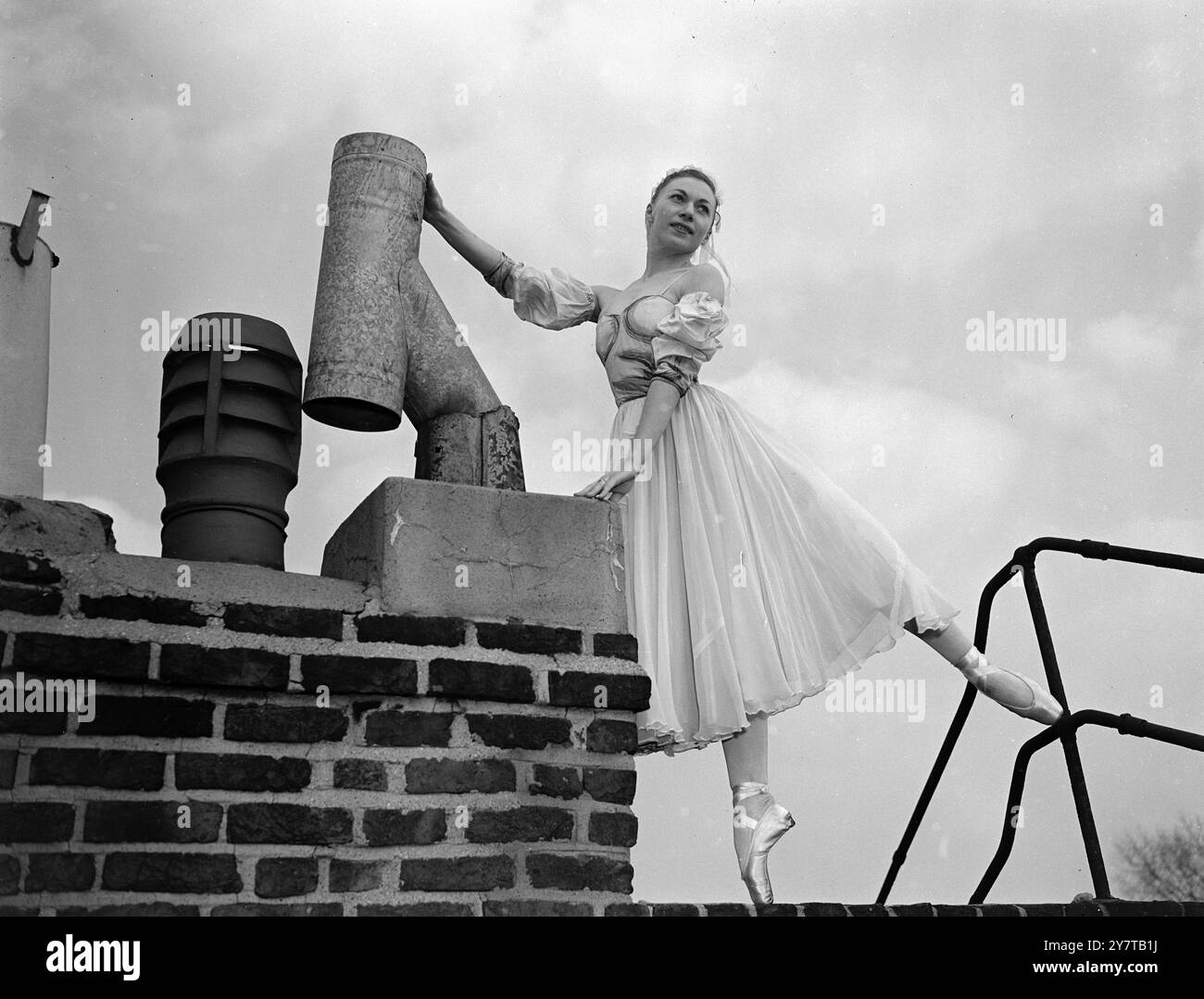 ROOFTOP BALLERINA 29 April 1950 Tip toeing among the chimneys is Paula ...