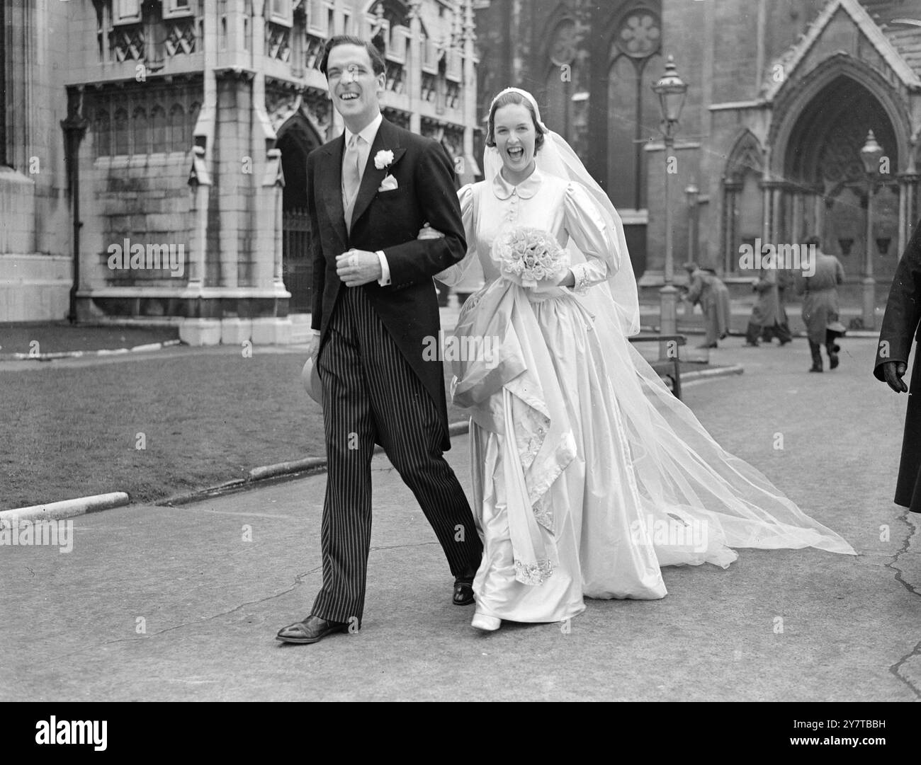 HAPPY DAY 19 April 1950 Happy and showing it are Mr Christopher Bridge ...