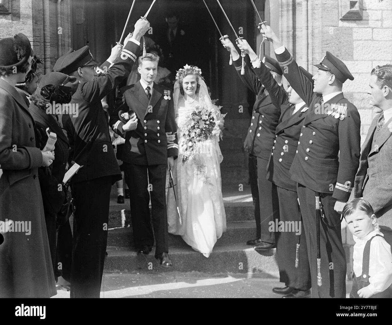 JUDGES SON HAS NAVAL WEDDING 13 April 1950 Lieutenant (E) Eric Jardine ...