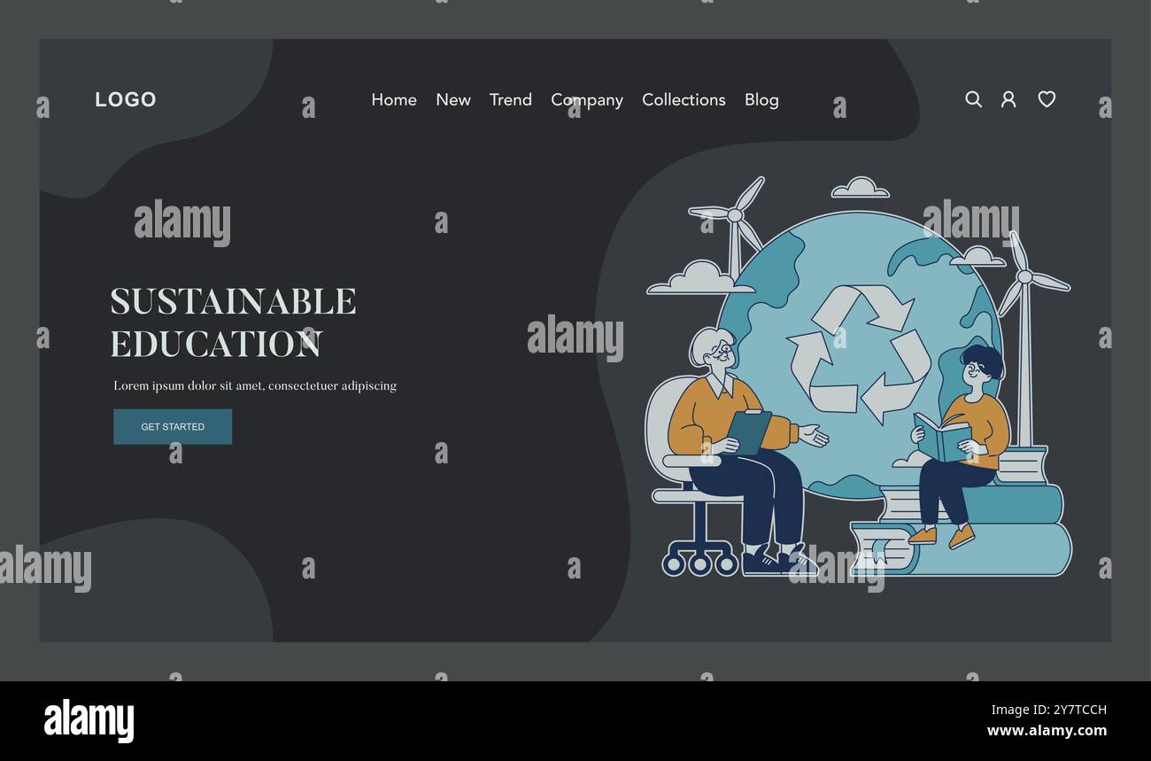 Sustainable Education concept. Students learning about environmental ...