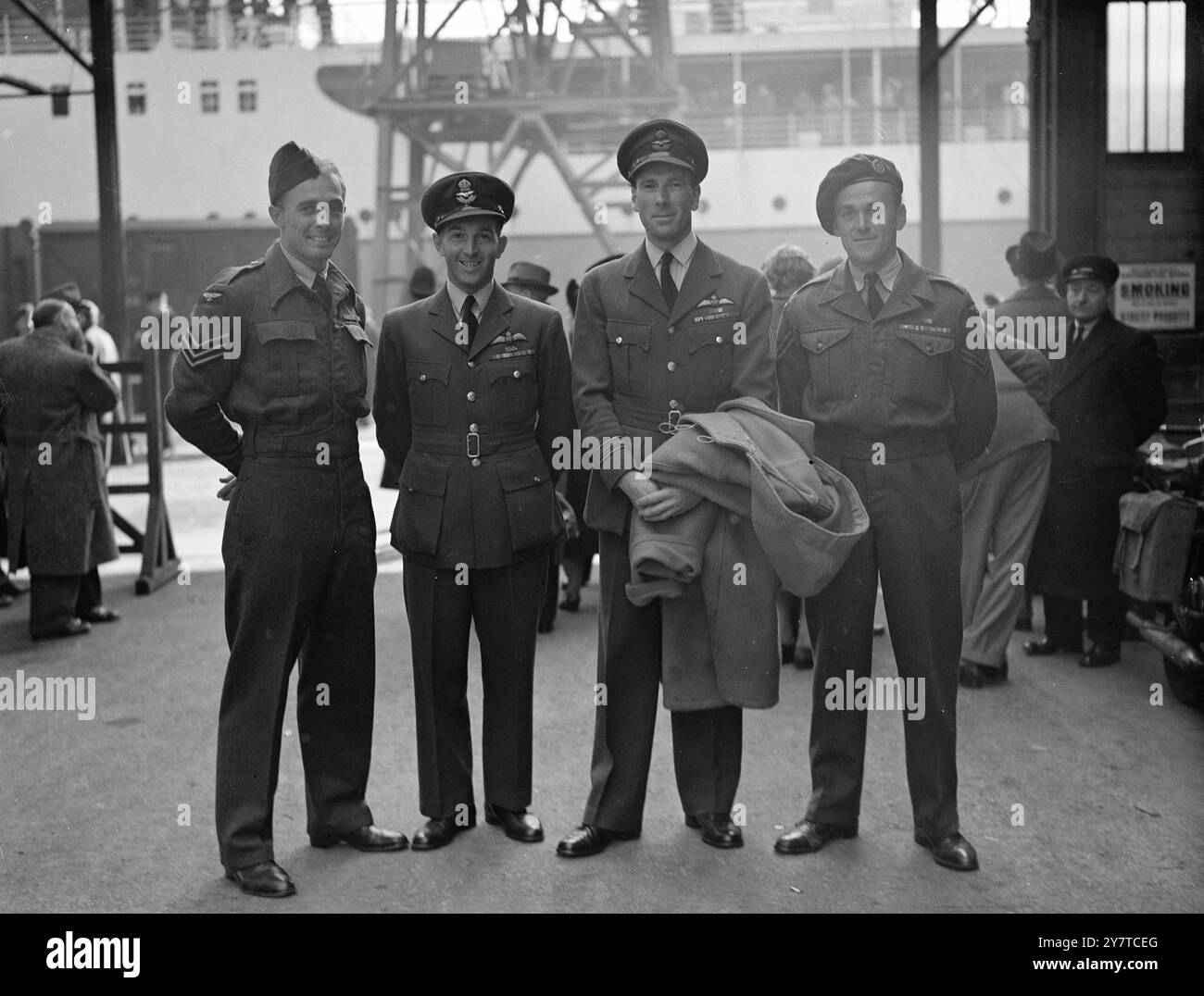 RAF UNIT HOME FROM ANTARCTIC March 25 1950 Four members of the Royal ...