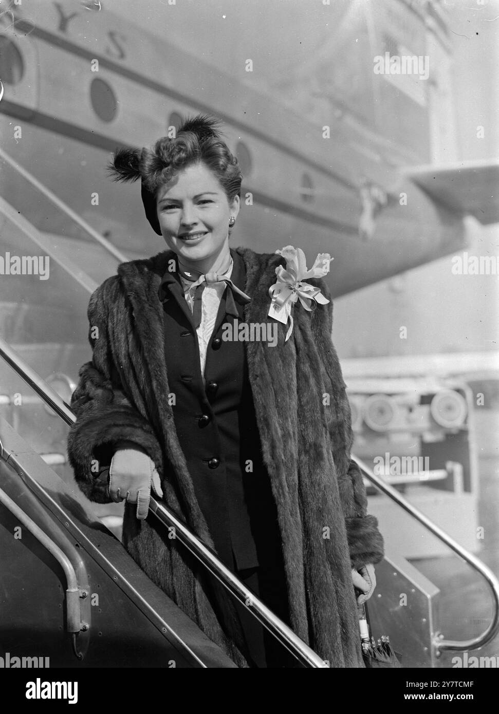 ENTER COLEEN GRAY Pictured on arrival at London airport today is ...