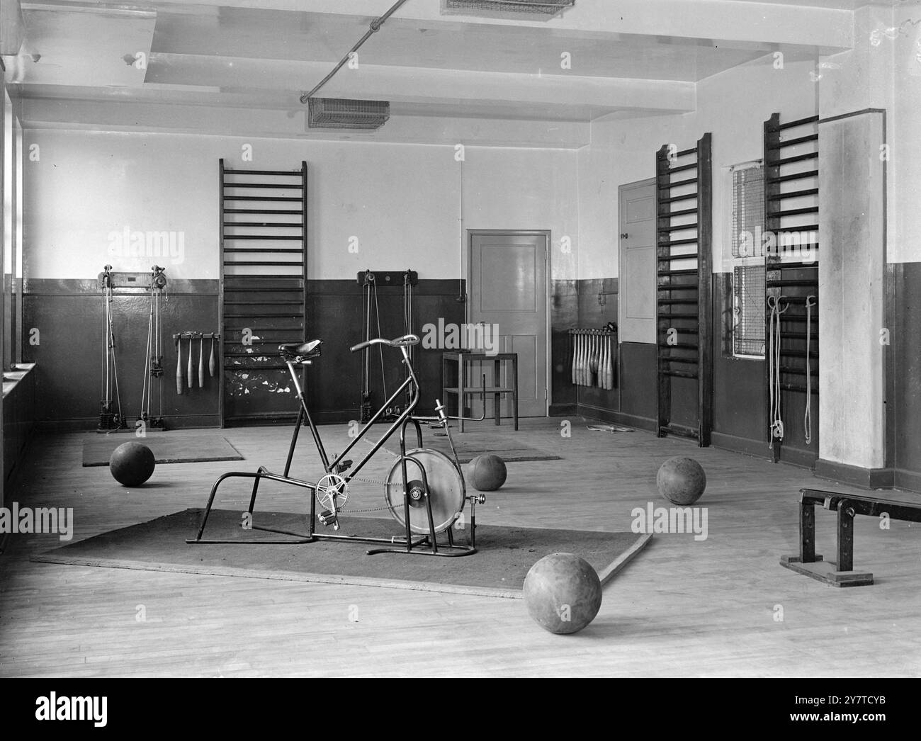 Arsenal Stadium gym 16 March 1950 Stock Photo - Alamy