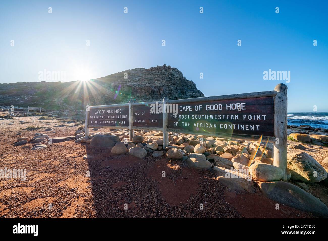 Cape of Good Hope sign, Cape Peninsula, Western Cape, in South Africa ...
