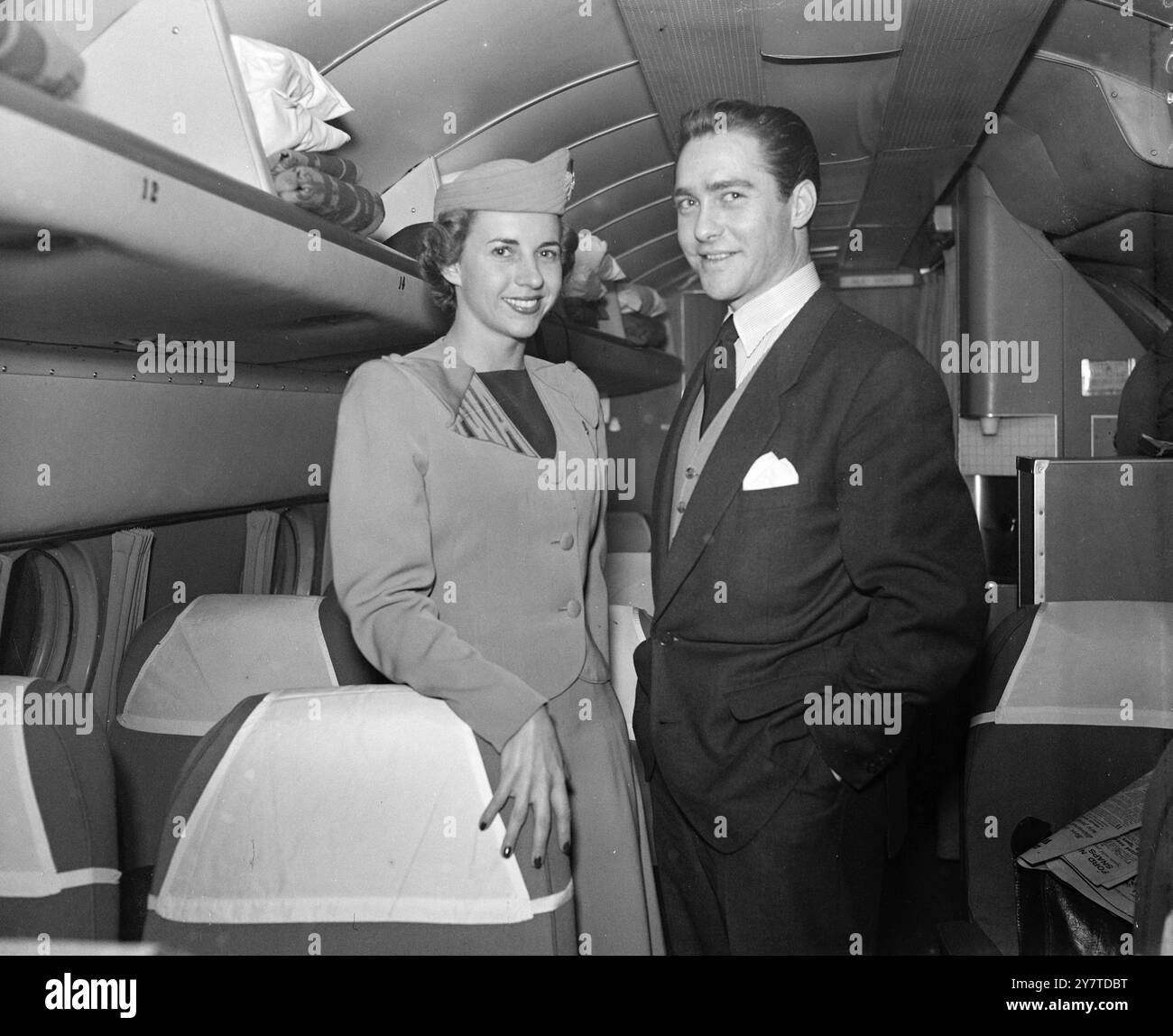 12,000 MILES FLIGHT FOR ONE HOURS BROADCAST Film actor Richard Todd ...