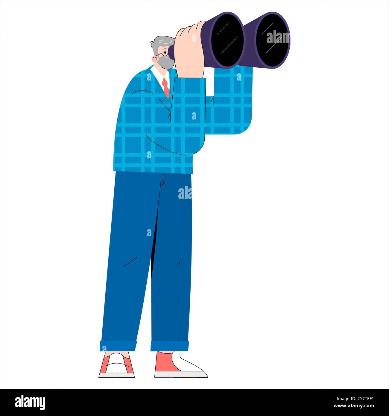 Senior businessman concept. Visionary leader looking towards the future ...