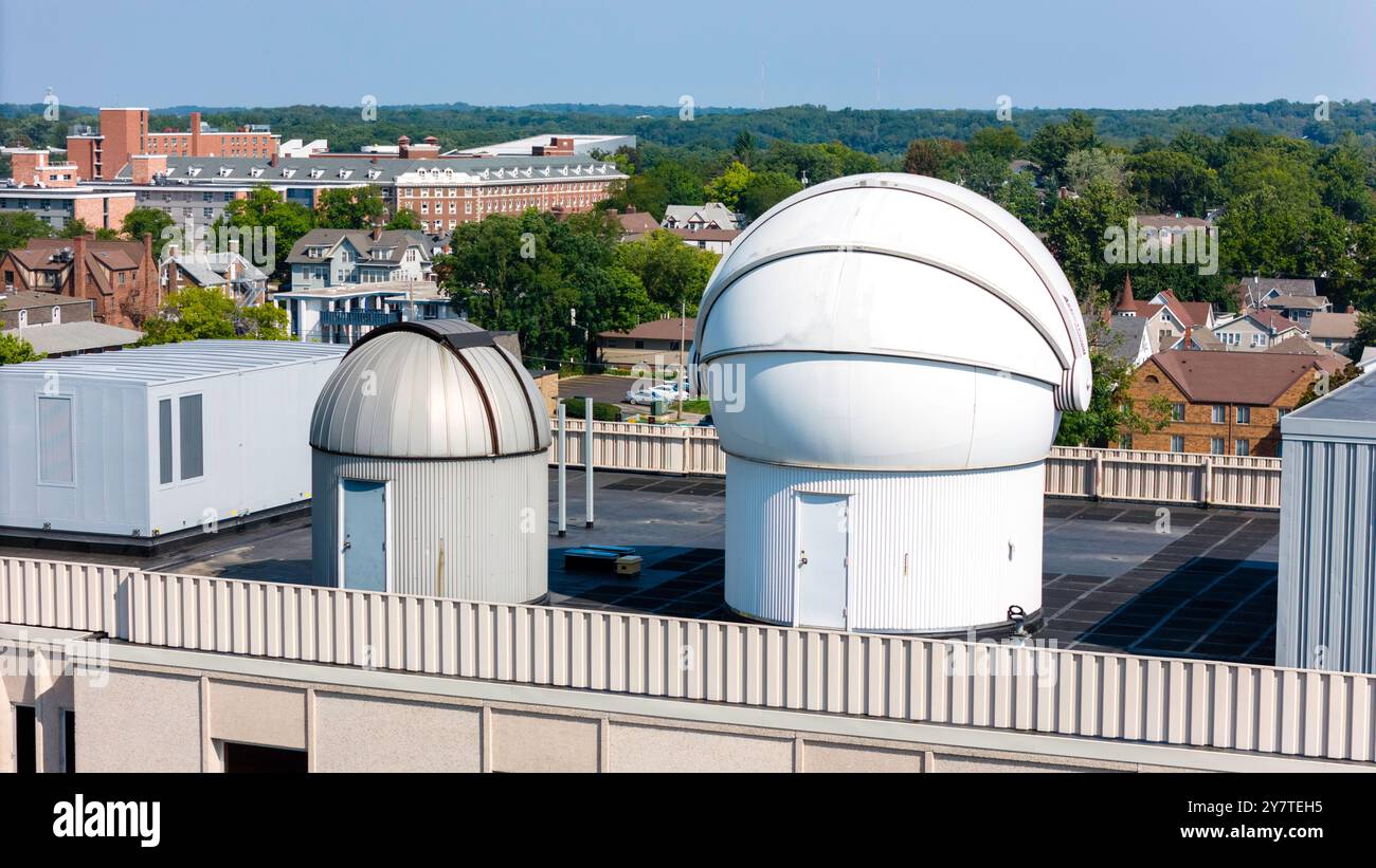 Aerial photograph of Van Allen Hall on the campus of the University of ...