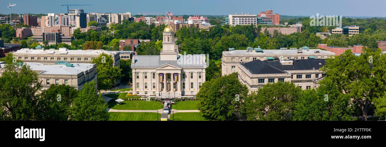 Aerial panoramic photograph of the Old Capitol Building, the former ...