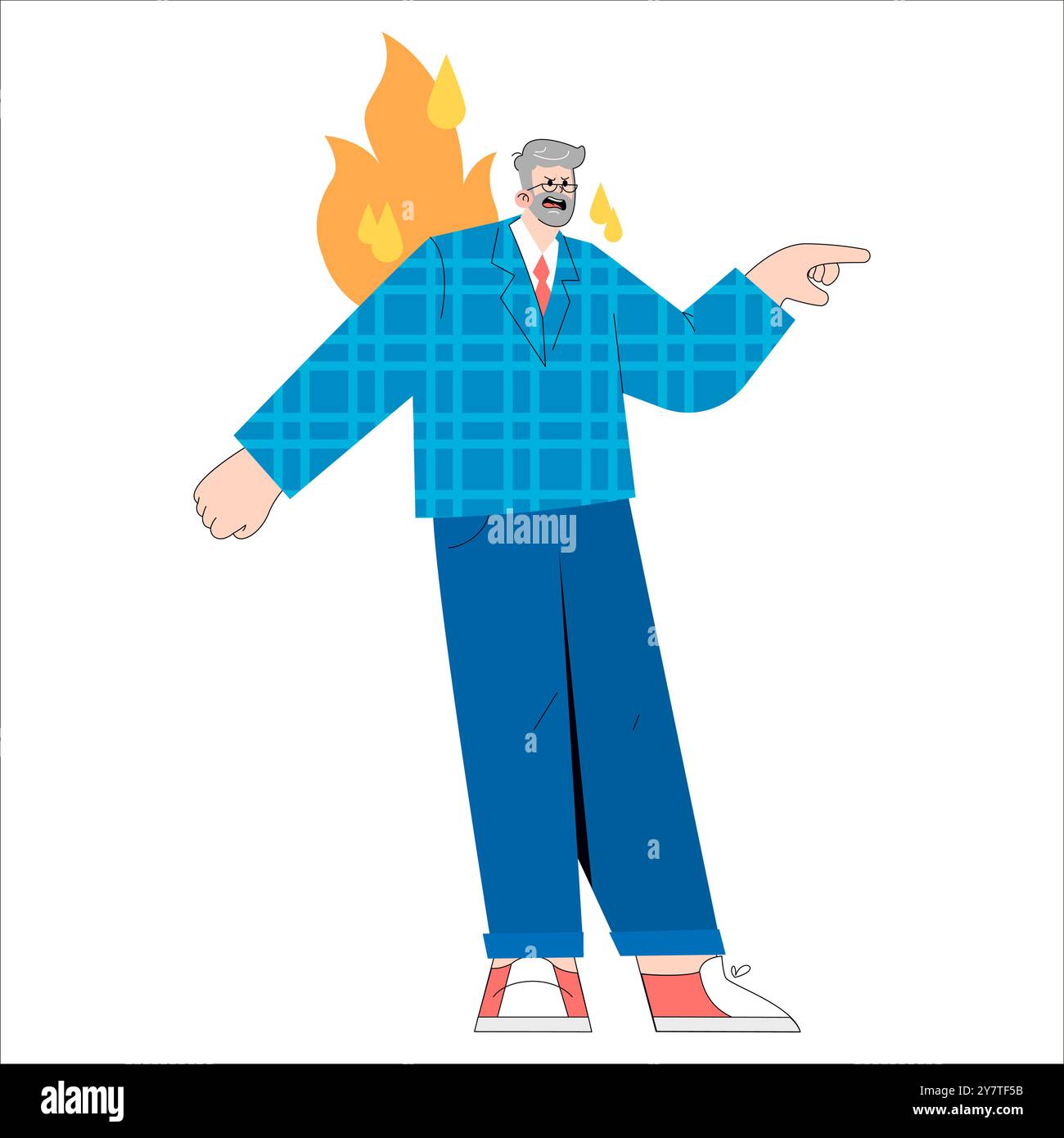 Experienced businessman concept. Illustration of a seasoned corporate ...