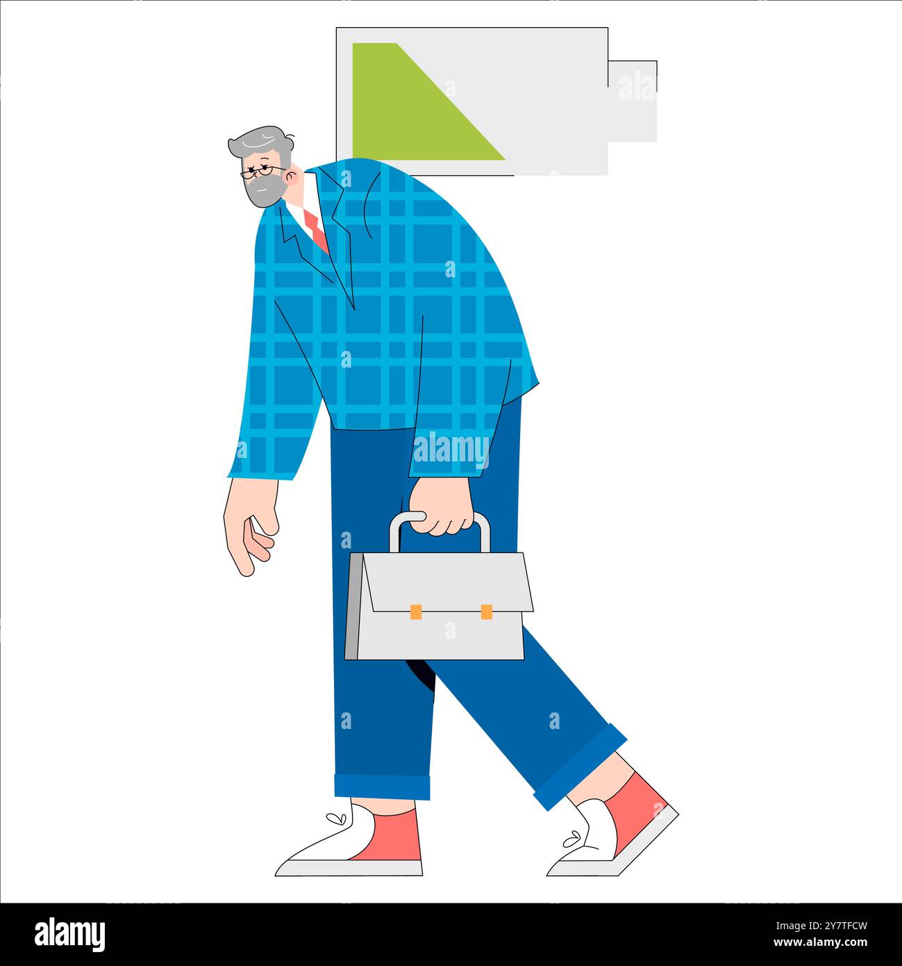 Mature businessman illustration. A senior executive in a stylized suit ...