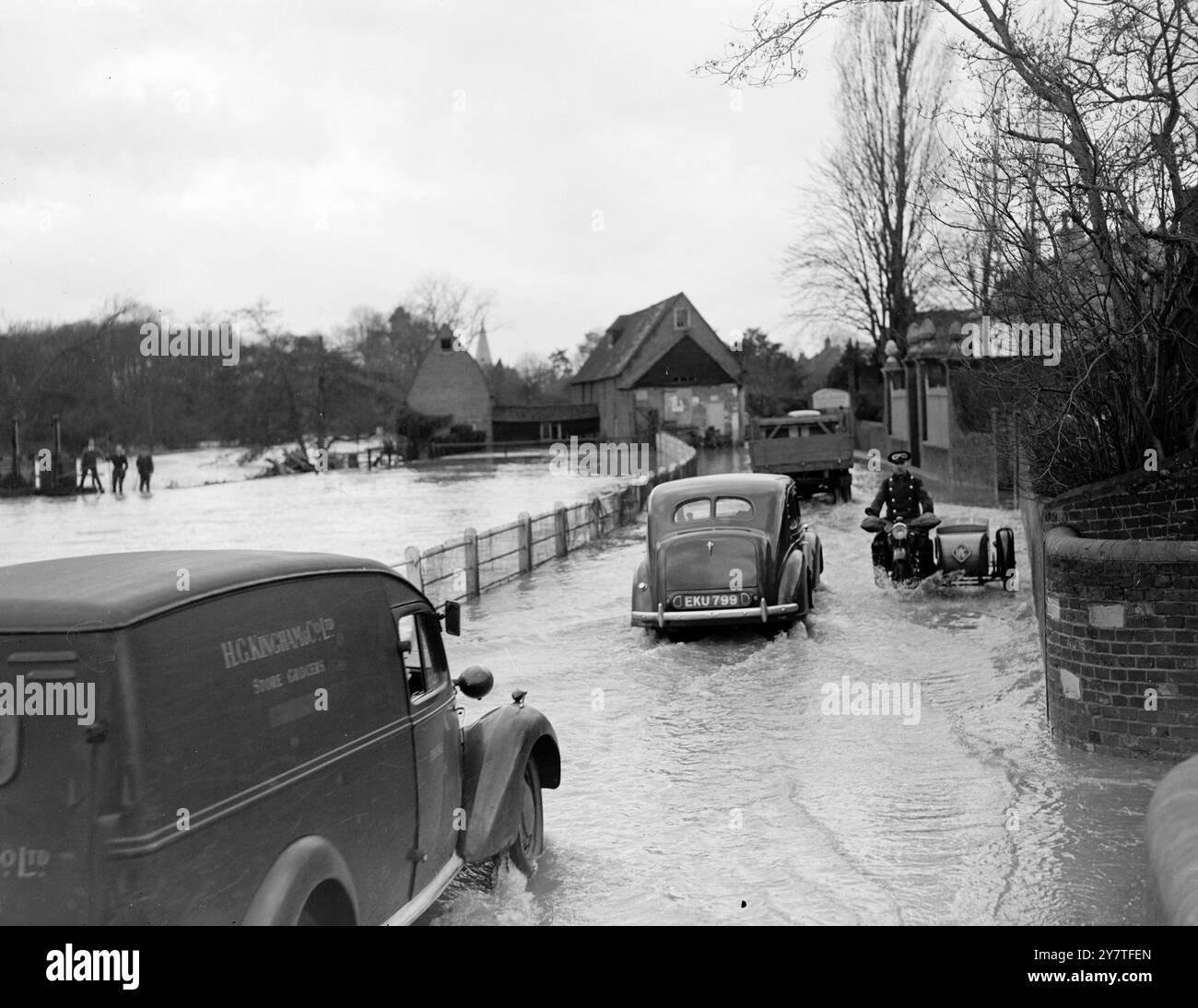 Flood in river buildings Black and White Stock Photos & Images - Alamy