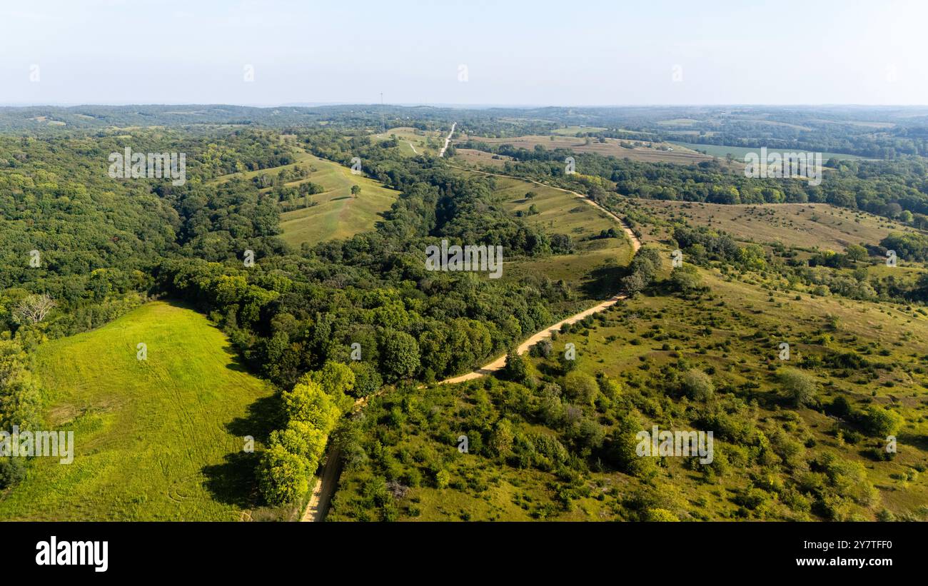 Aerial photograph of the Loess Hills, Lyons Township, Mills County ...