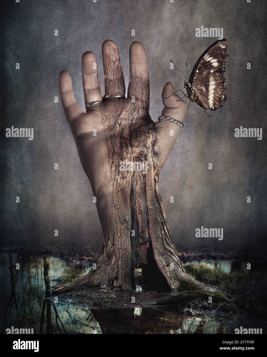 Time for change! Composite art featuring a hand emerging from the ...