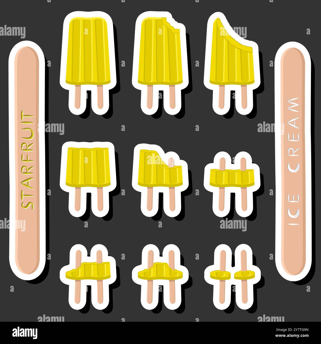 Big colorful set different forms natural dessert ice cream of ...