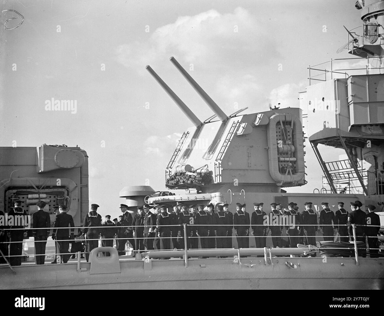 KING VISITS AMERICAN CRUISER The King spent three hours aboard the U.S ...