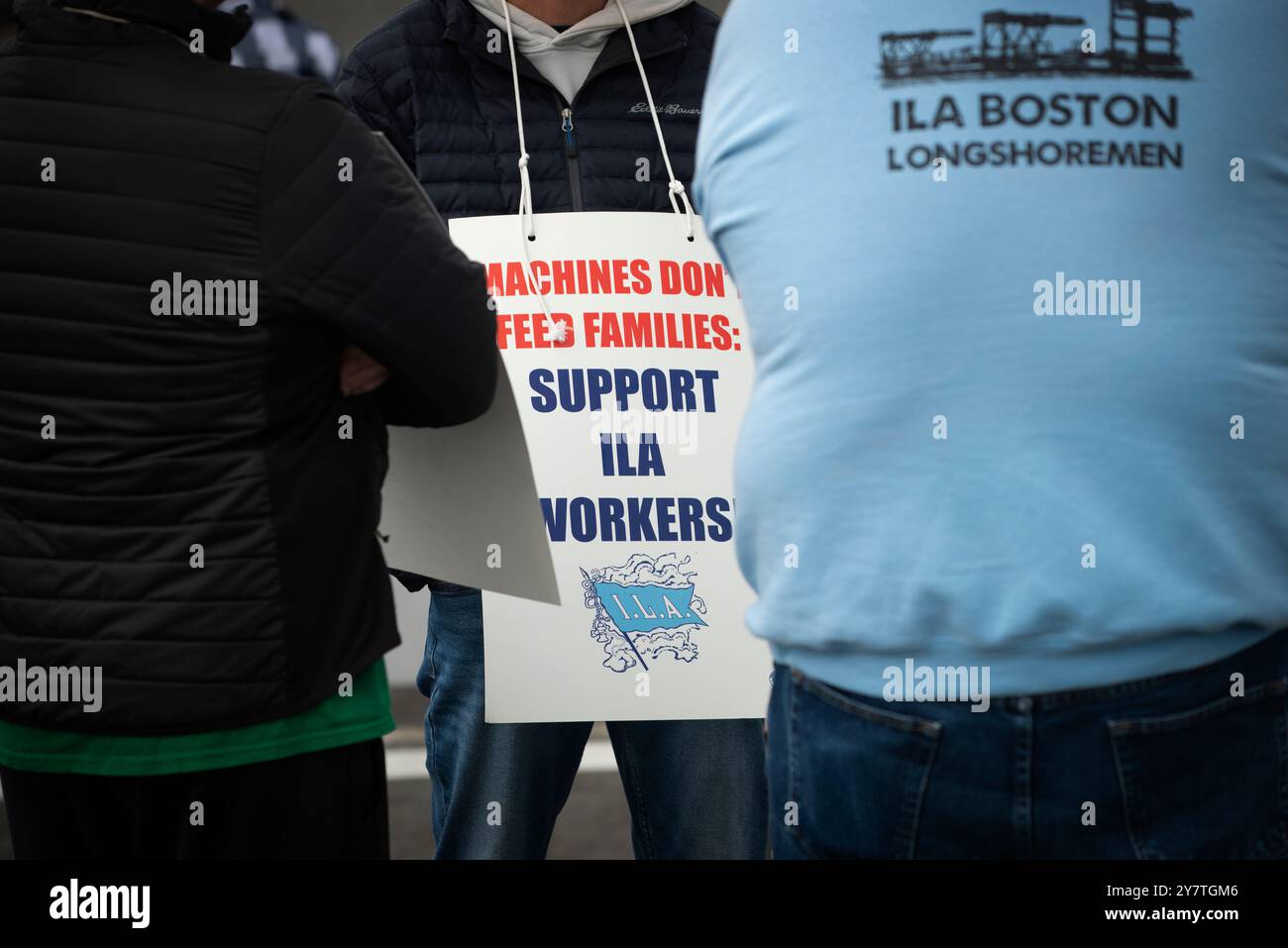 ILA Dockworkers strike, Conley Container Terminal, Boston ...