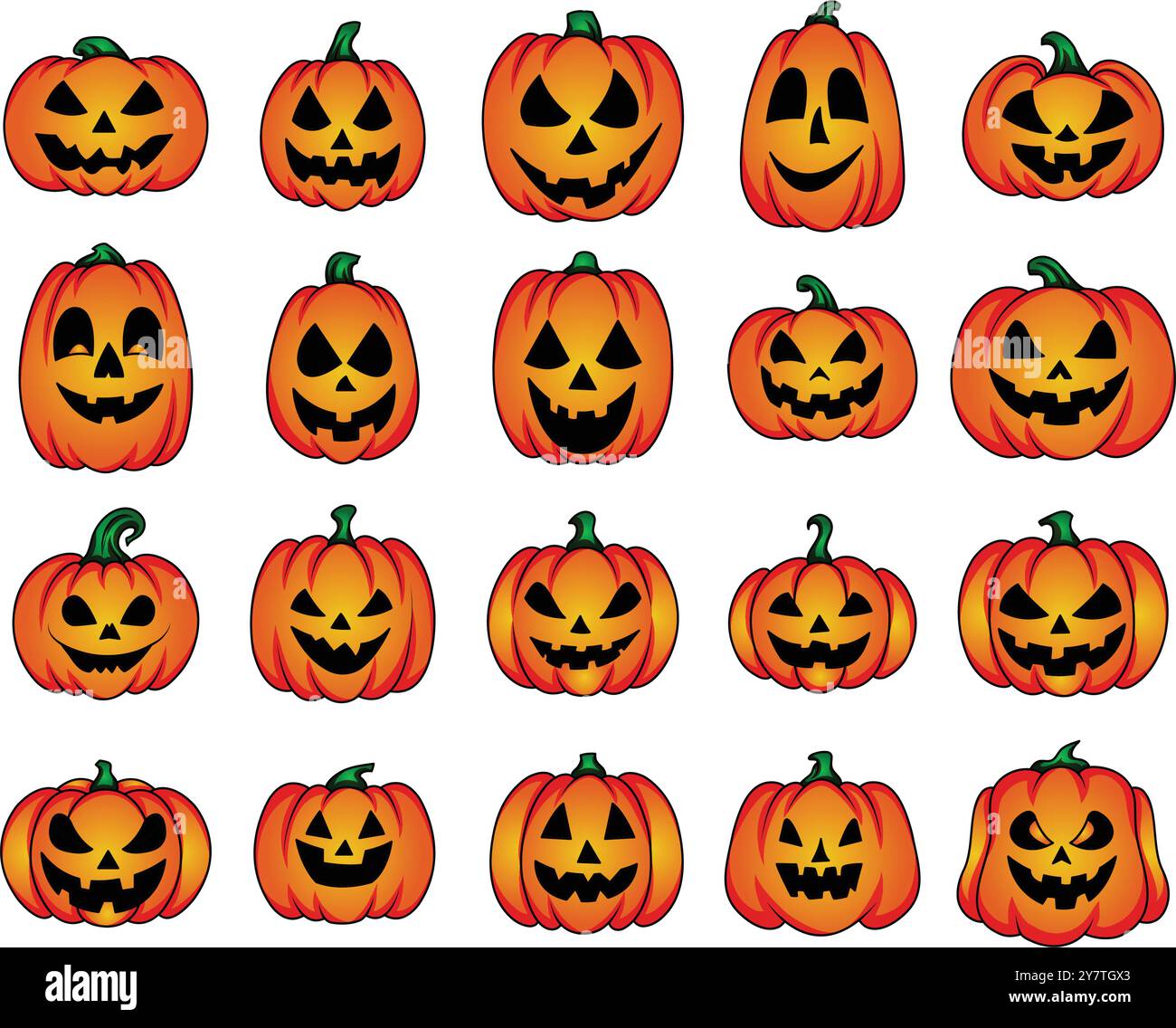 Festive scary glowing halloween carved Cut Out Stock Images & Pictures - Alamy