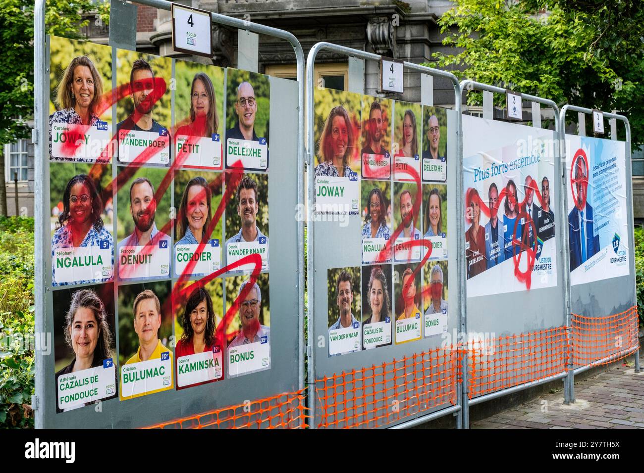 Political and election signs in the streets for city poll - The faces ...