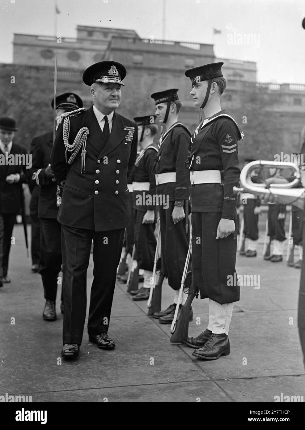 FIRST SEA LORD INSPECTS CADET GUARD IN ' TRAFALGAR DAY ' CEREMONY ...