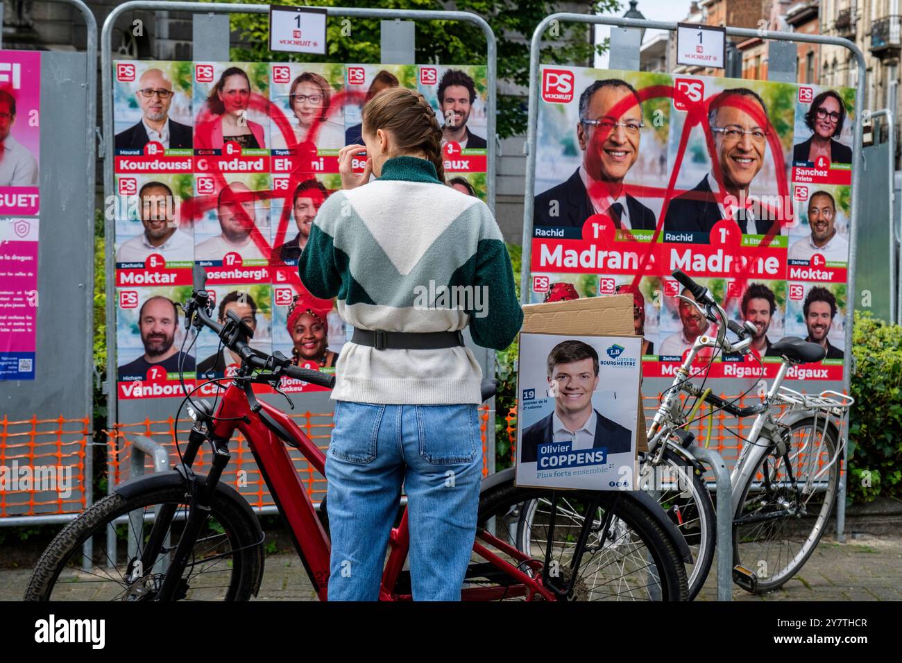 Political and election signs in the streets for city poll - The faces ...
