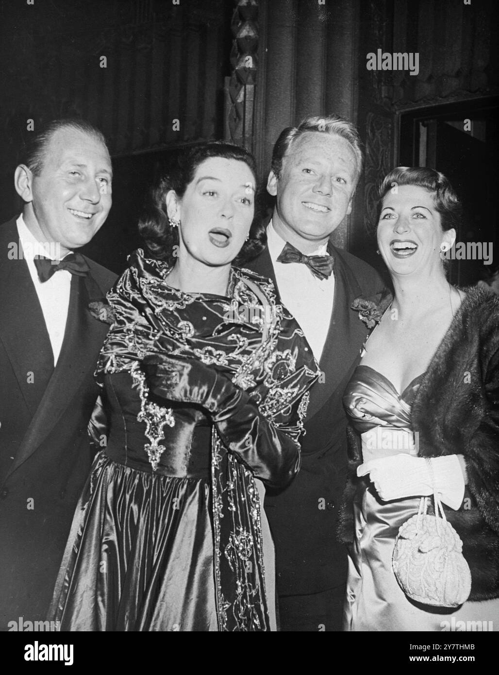 Off to a Hollyood premiere are Rosalind Russell and Evie Johnson (right ...