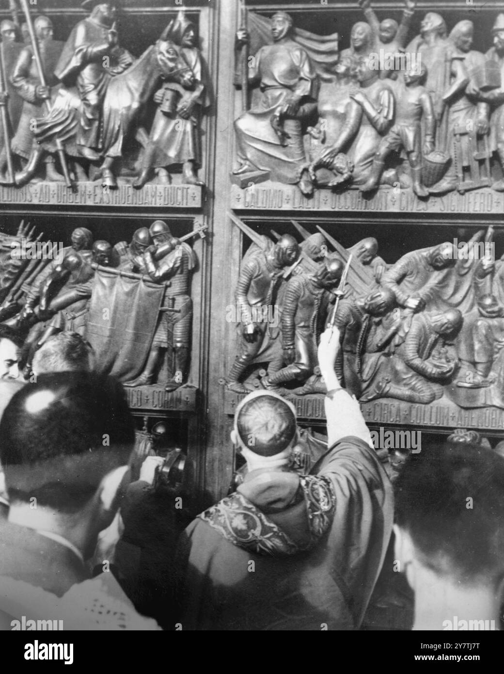 The exquisitely carved door of Milan Cathedral is blessed by Alfred I ...