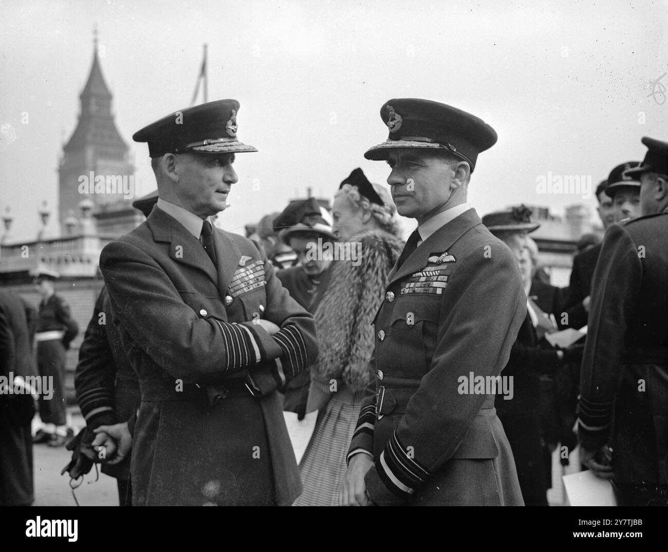 Marshal of the Royal Air Force Lord Tedder , (left) during London's ...