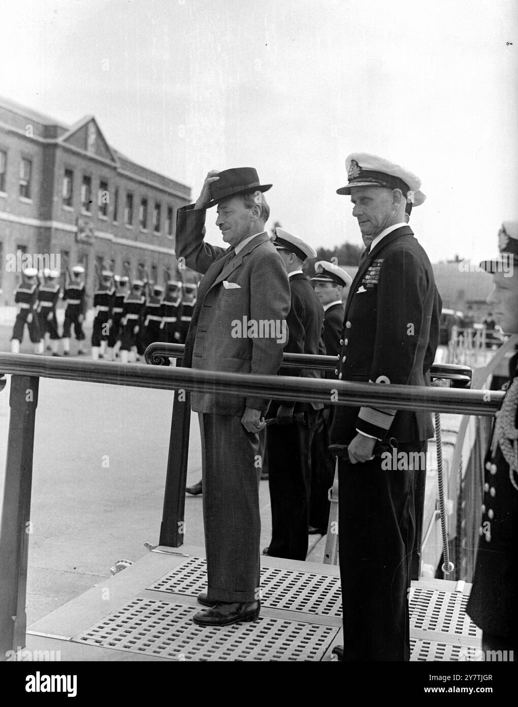 Clement Attlee visits the navyClement Attlee taking the salute at the ...