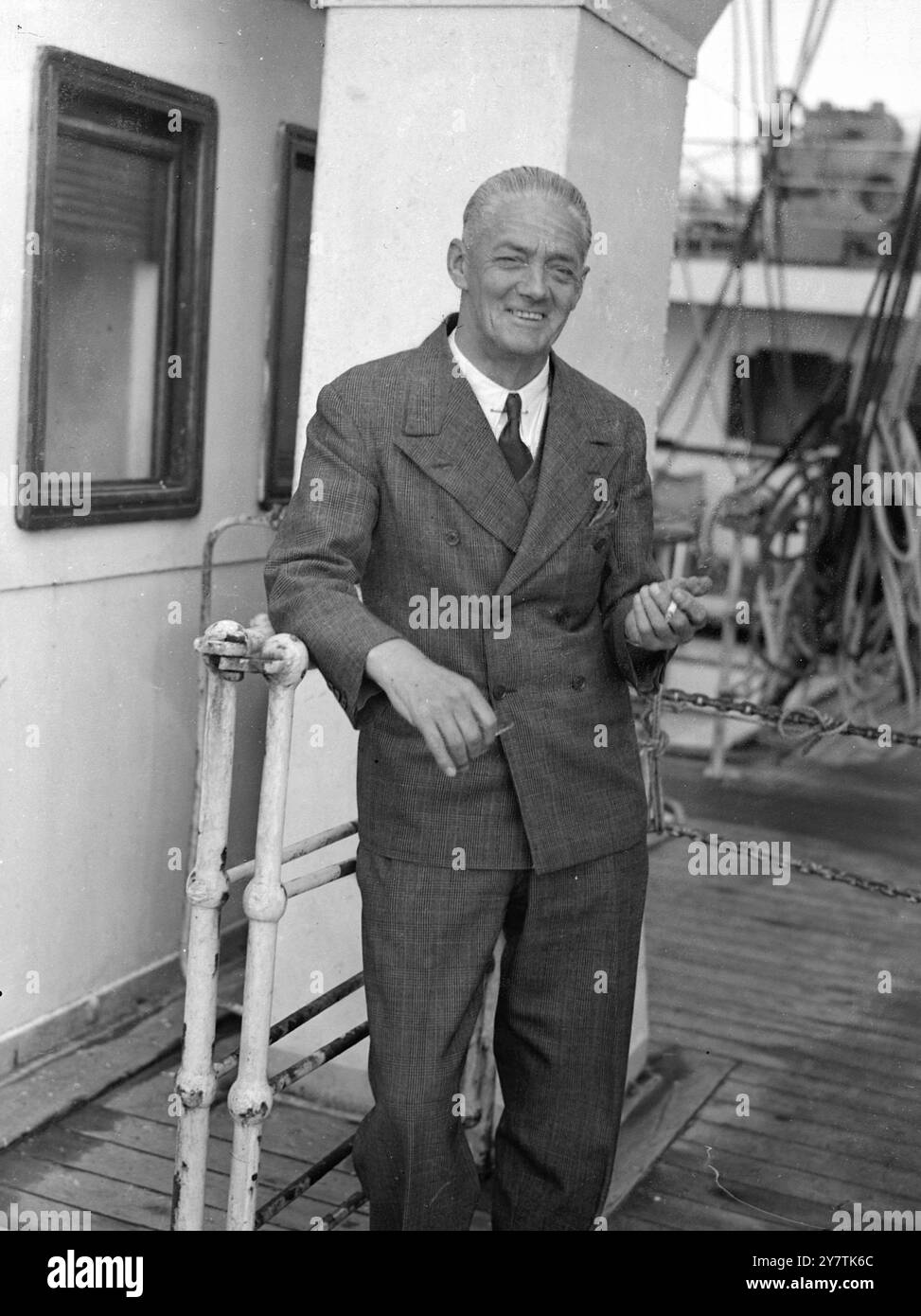 Lord Nuffield , British car magnate , aboard the SS Orion on his ...