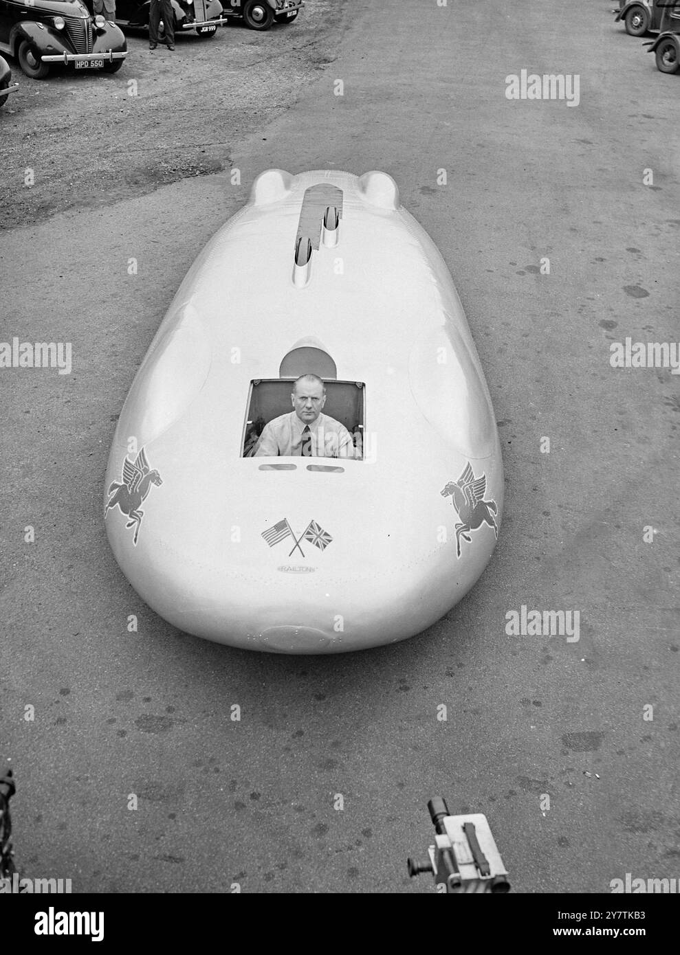 John Cobb , 47 year old British holder of the World land speed record ...