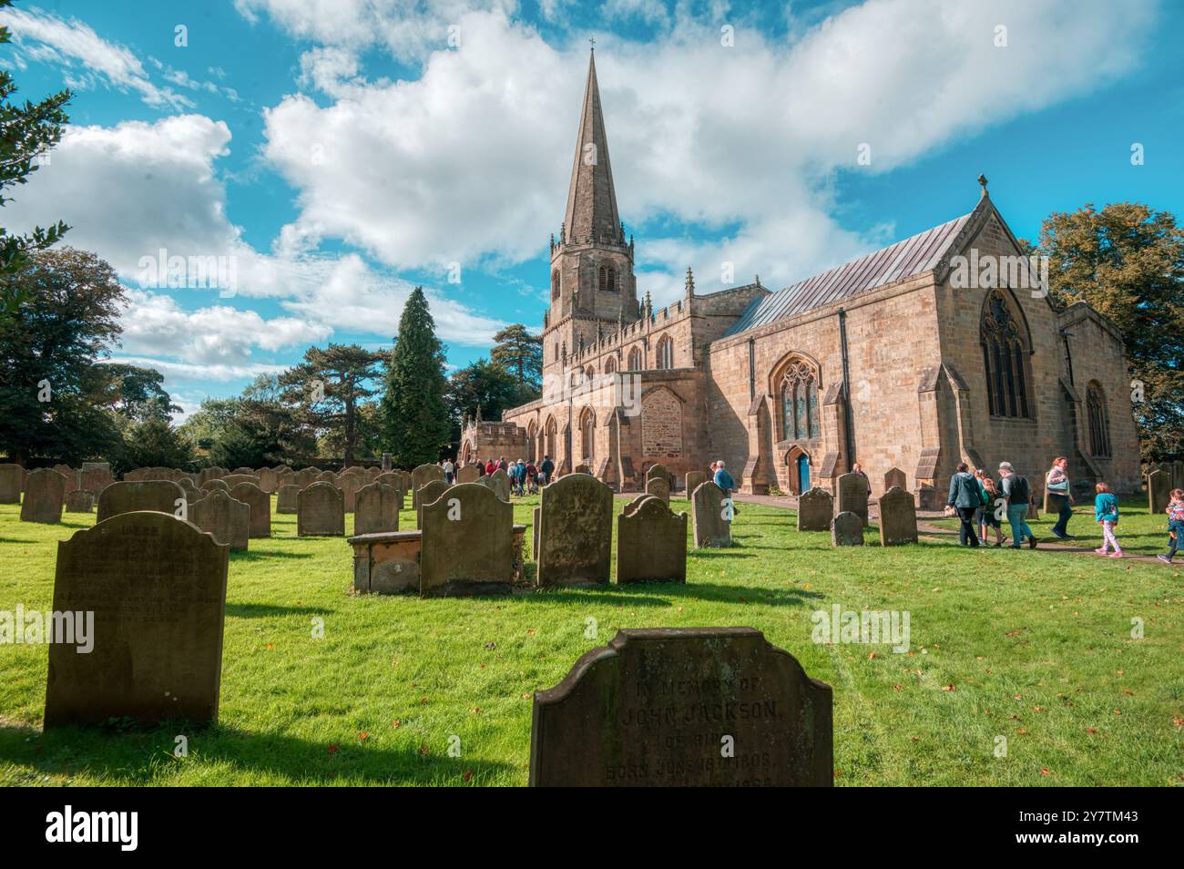 St Mary’s Church, Masham, during Masham Sheep Fair, Masham, near Ripon ...