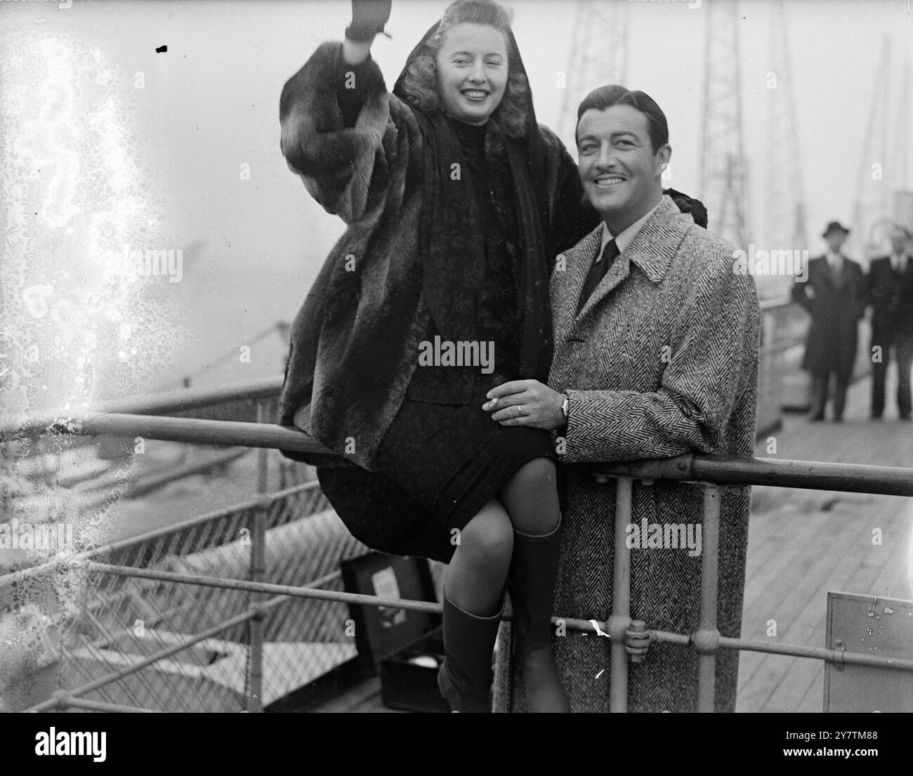 Robert Taylor and Barbara Stanwyck arrive in SouthamptonRobert Taylor ...