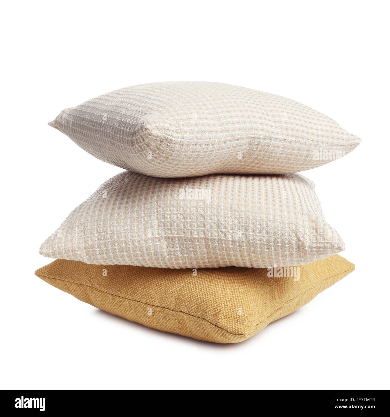 Stack of different pillows isolated on white Stock Photo - Alamy