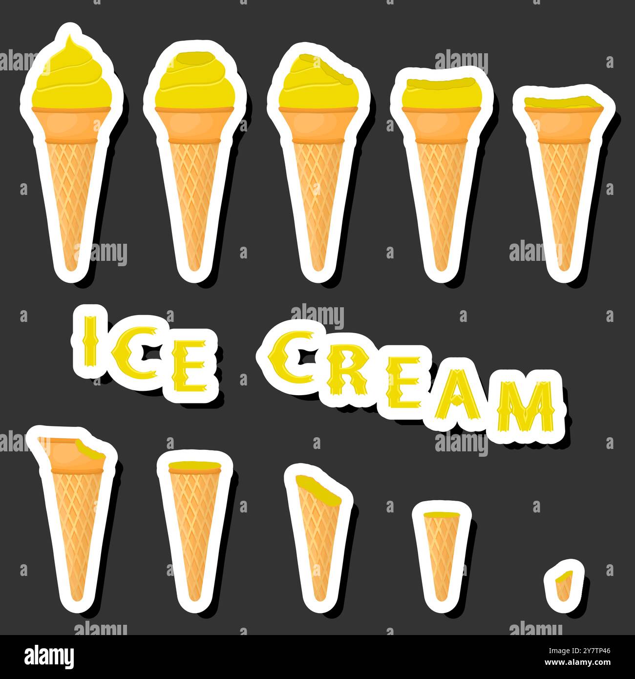 Big colorful set different forms natural dessert ice cream of ...