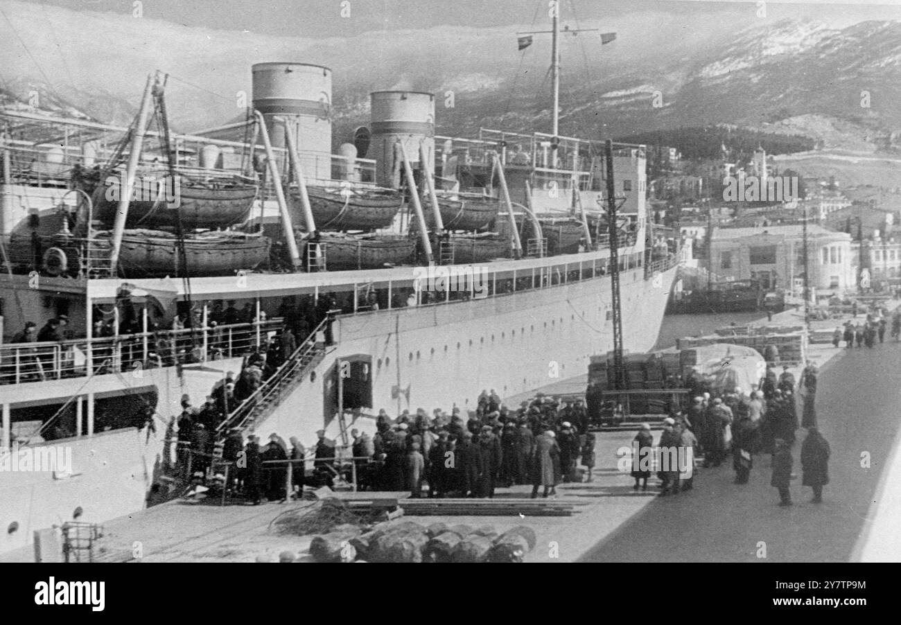 Photo Shows: The motorship " Mrym " in the port in Yalta, Crimea USSR ...