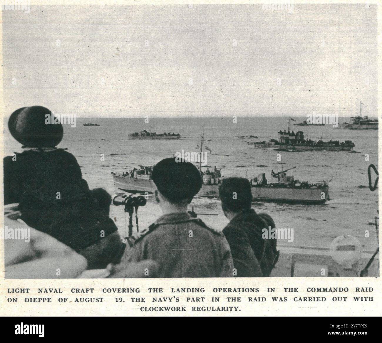 Dieppe Raid - 19 August 1942Light Naval craft covering the landing ...