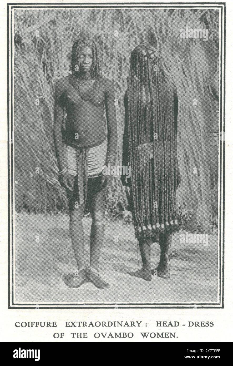 COIFFURE EXTRAORDINARY : HEAD-DRESS OF THE OVAMBO WOMENThe Ovambos are ...