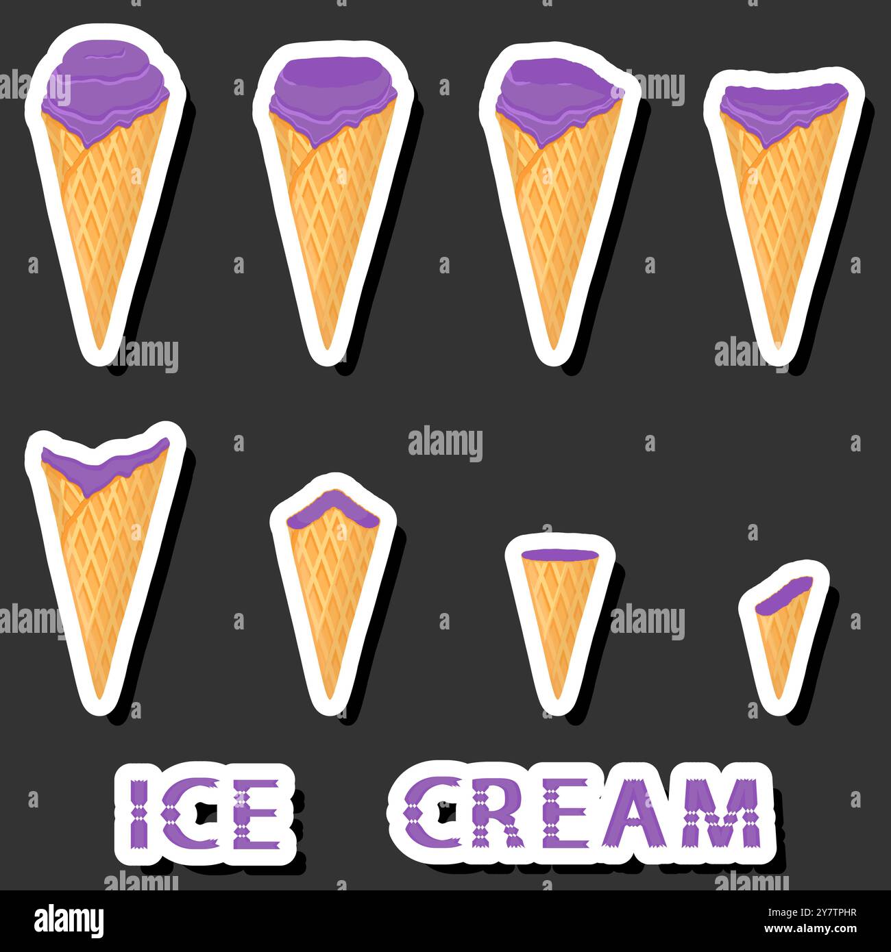 Big colorful set different forms natural dessert ice cream of ...