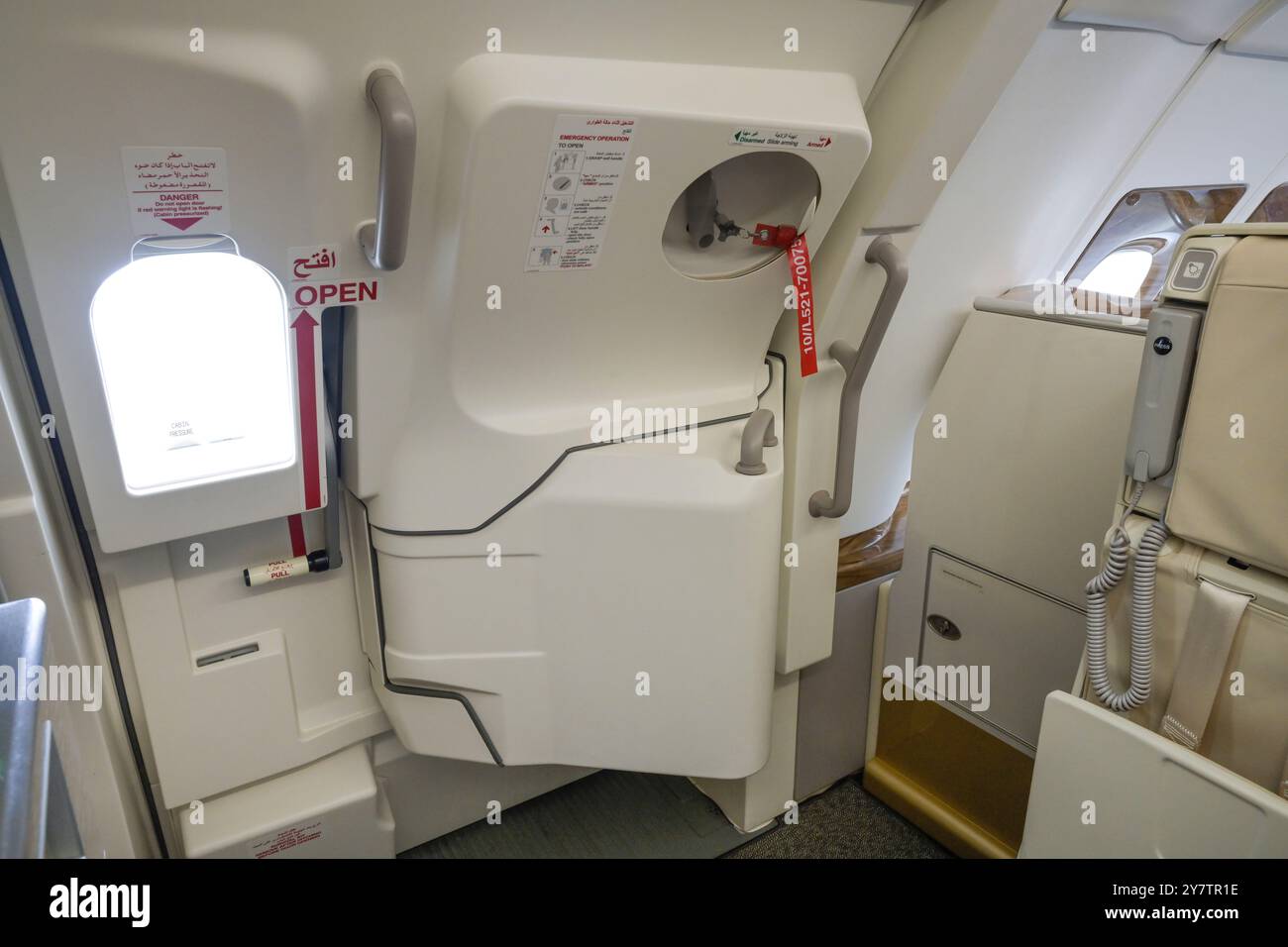 Aircraft door, Exit, Emirates Airbus A380, ILA 2024, Flugzeugtür Stock ...