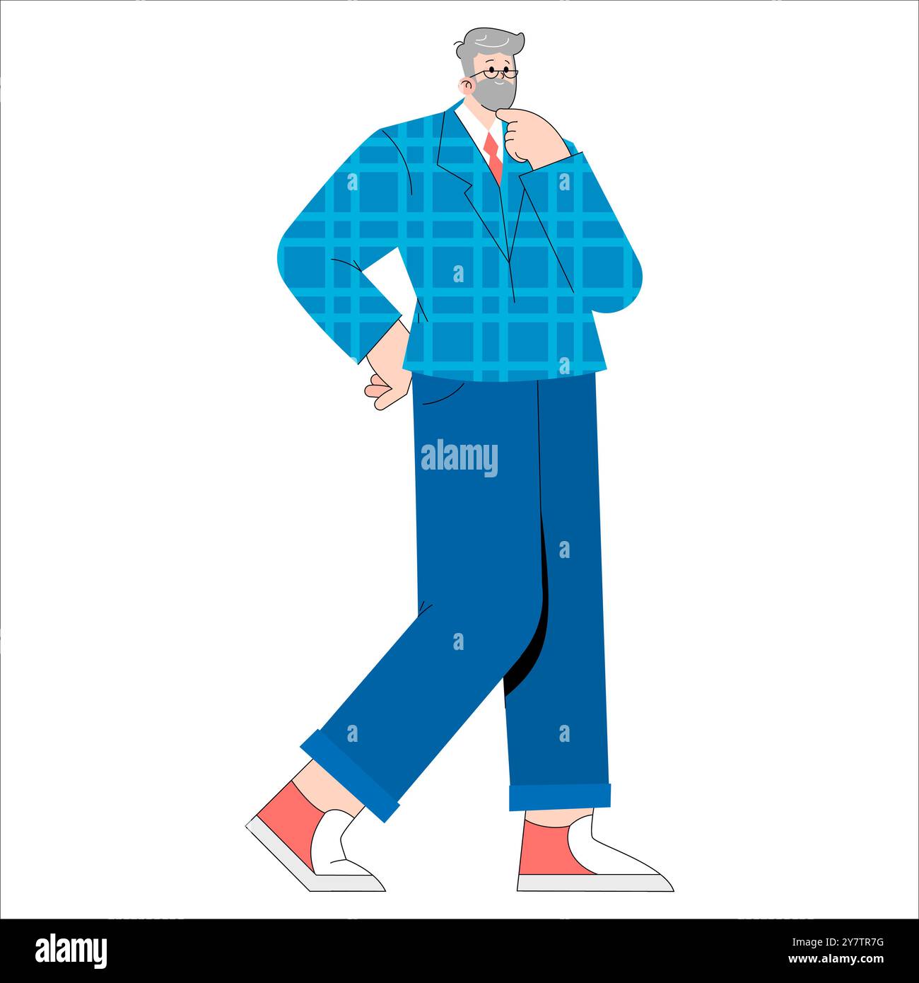 Mature businessman pondering over strategies in formal attire ...