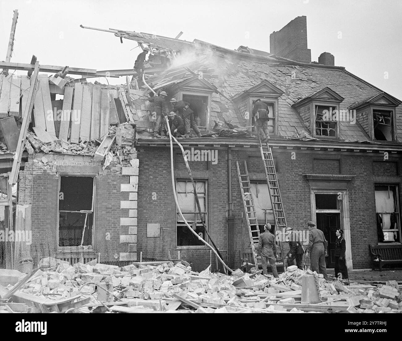 ROYAL HOSPITAL CHELSEA bombed by a V2 rocket 3 JANUARY 1945 Stock Photo ...