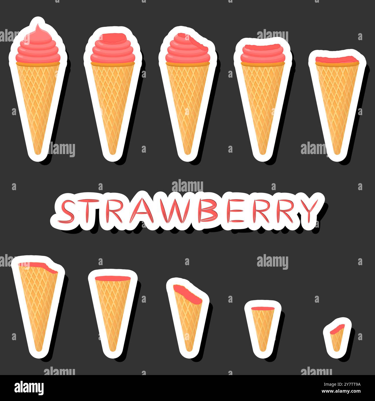 Big colorful set different forms natural dessert ice cream of ...