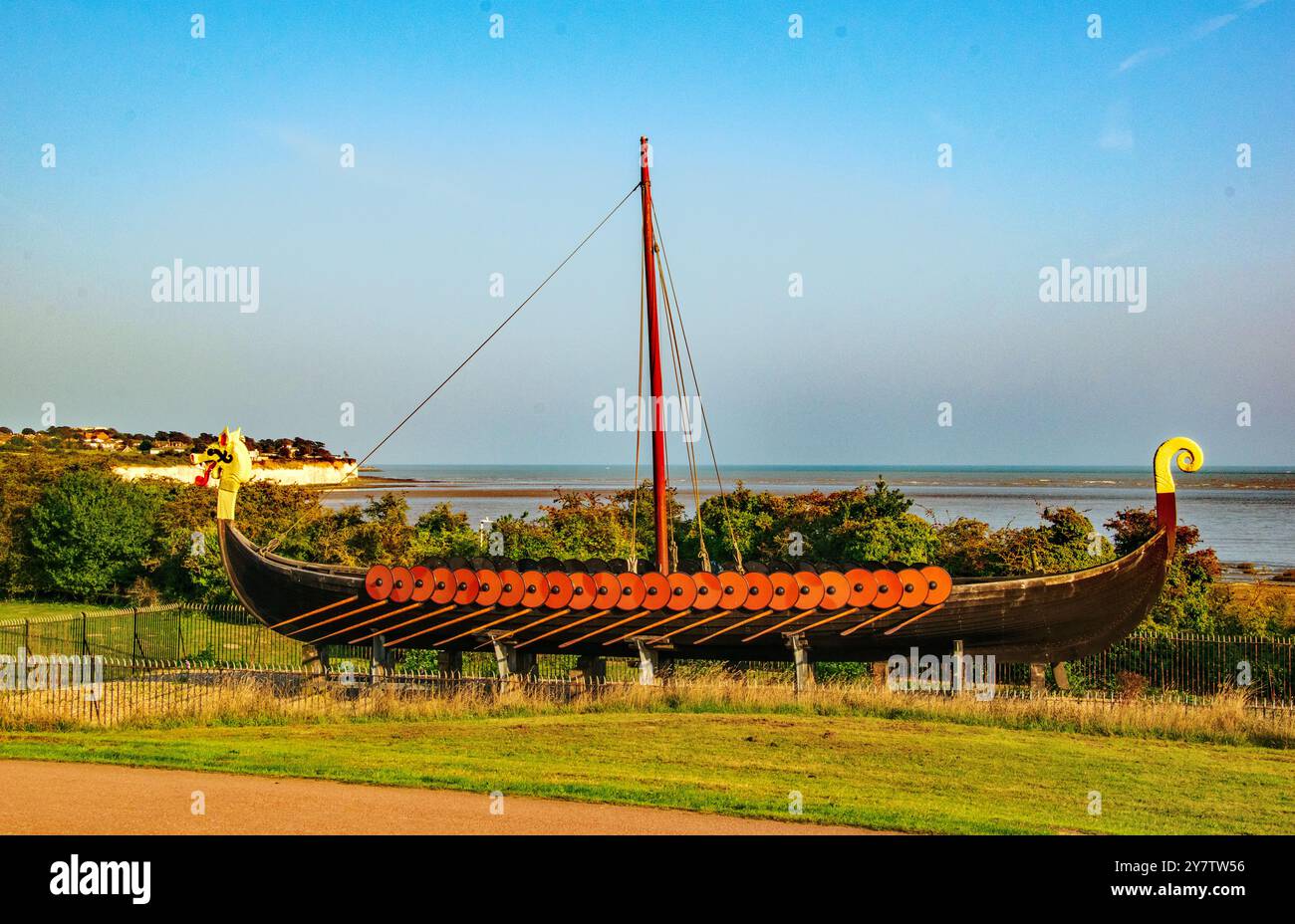 The Viking Ship 'Hugin', Pegwell Bay, Kent, England Stock Photo - Alamy