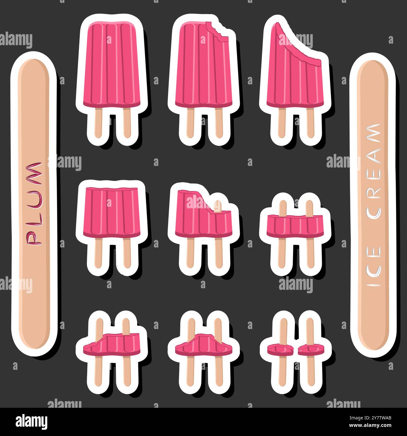 Big colorful set different forms natural dessert ice cream of ...